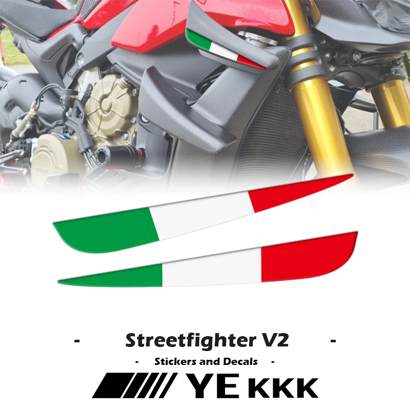 For-Ducati-Streetfighter-V2-Italian-Tricolor-Flags-for-Wings-3D-Winglet ...