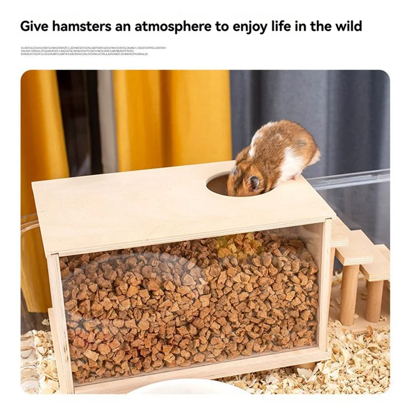 EYFL-Small Animal Sand Bath Box Wooden Chinchilla Hamster Digging Box ...