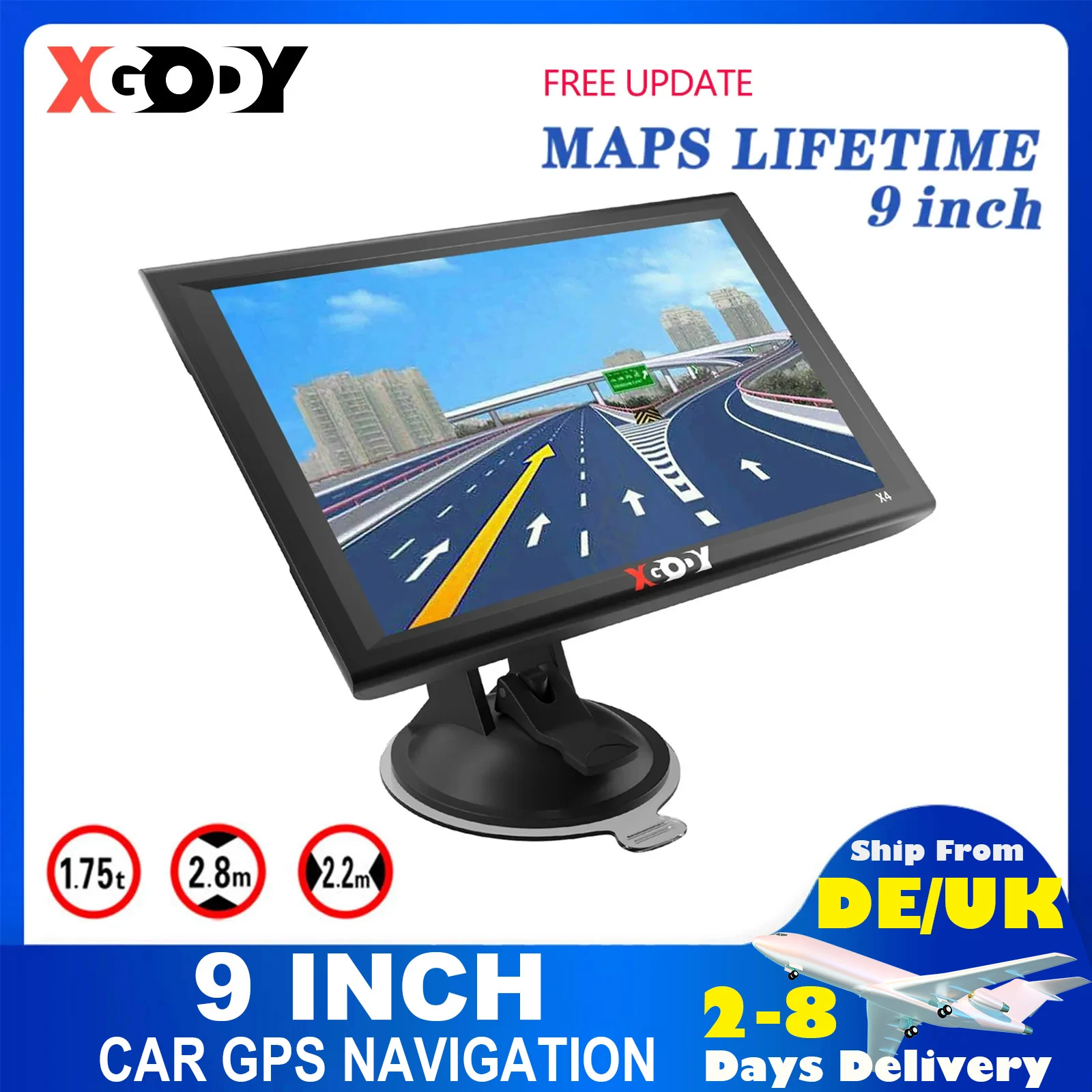 Xgody X4 Car Gps Navigation 9 Inch Bluetooth Truck Gps Navigators Avin ...