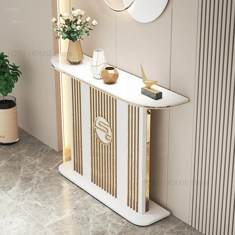Nordic Console Table Modern Entrance Furniture Against Wall Porch ...