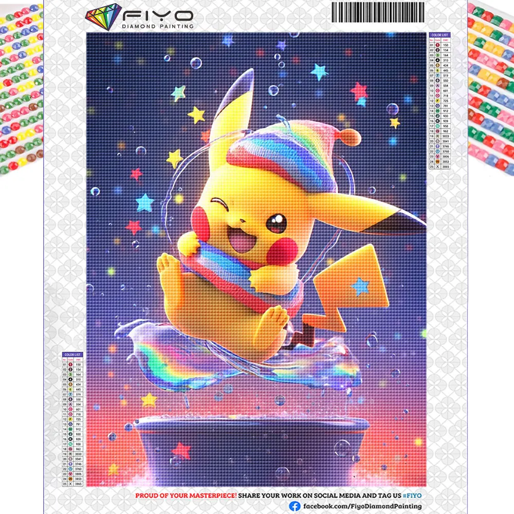 Diamond-Painting-Cartoon-Pikachu-5D-DIY-Diamond-Embroidery-Cute-Pok-mon ...