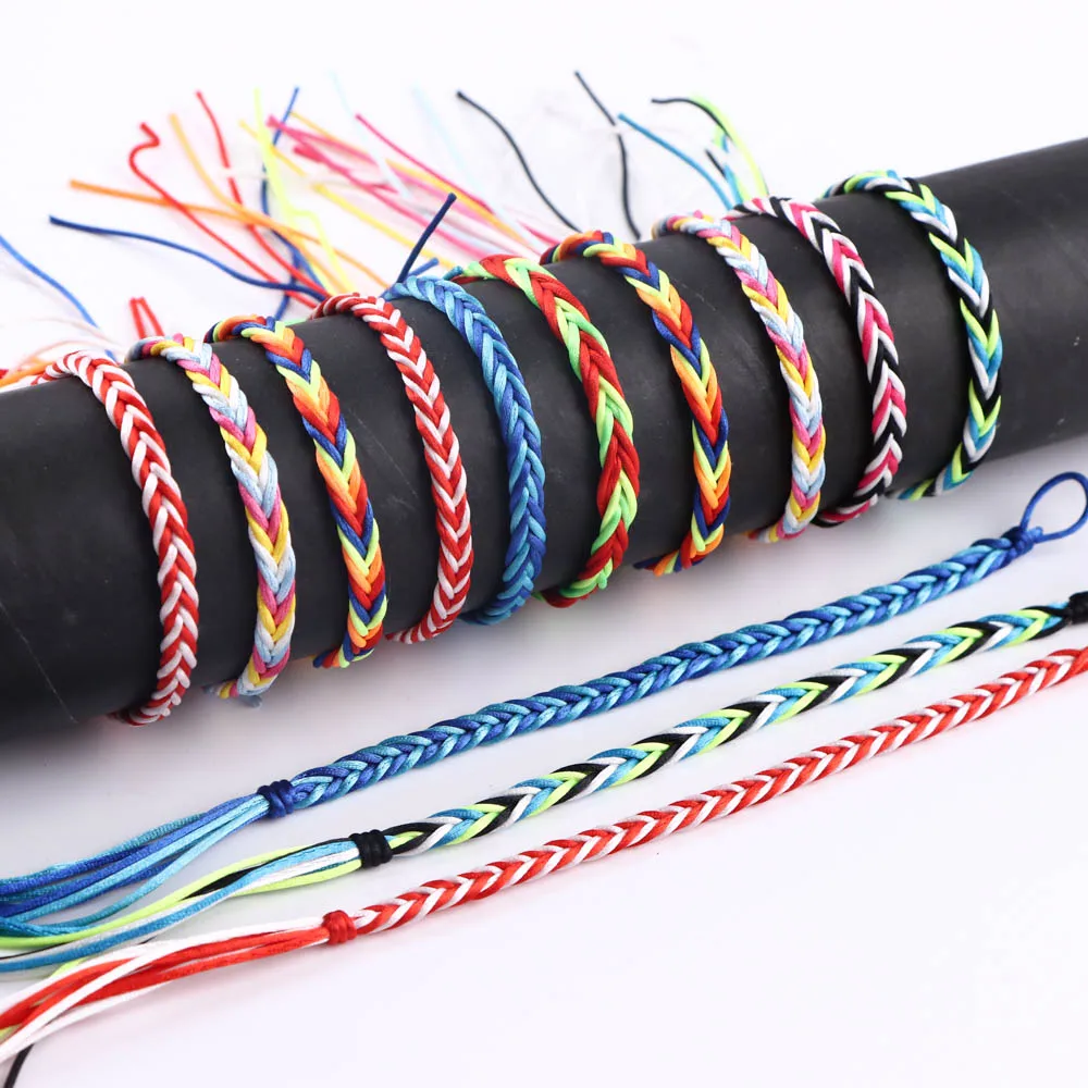 20Pcs/Lot Multi Color Braid Rope Knots Bracelets for Men Women Woven ...