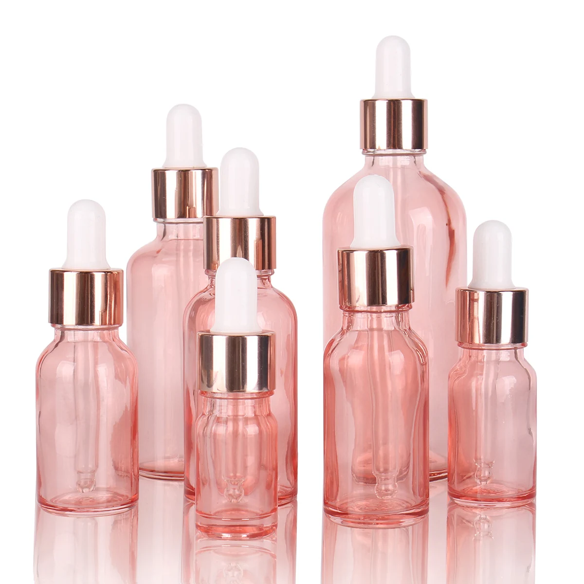 6/12/24pcs 5ml 10ml 15ml 20ml 30ml 50ml 100ml Pink Glass Dropper ...