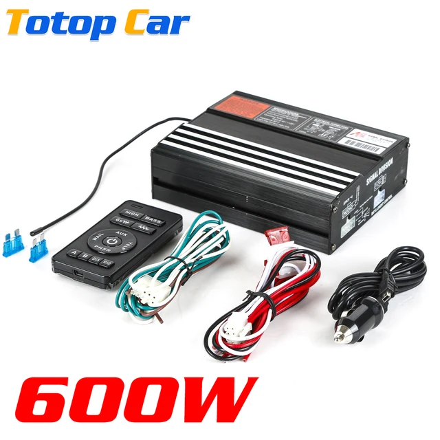 600W Car Warning Alarm control box 18 Sound Police Firetruck Siren ...