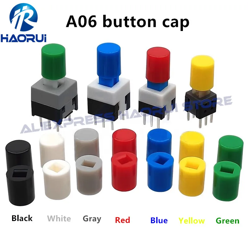 1000Pcs/lot 7-color Button Cap A06 6*7mm suitable for lockless self ...