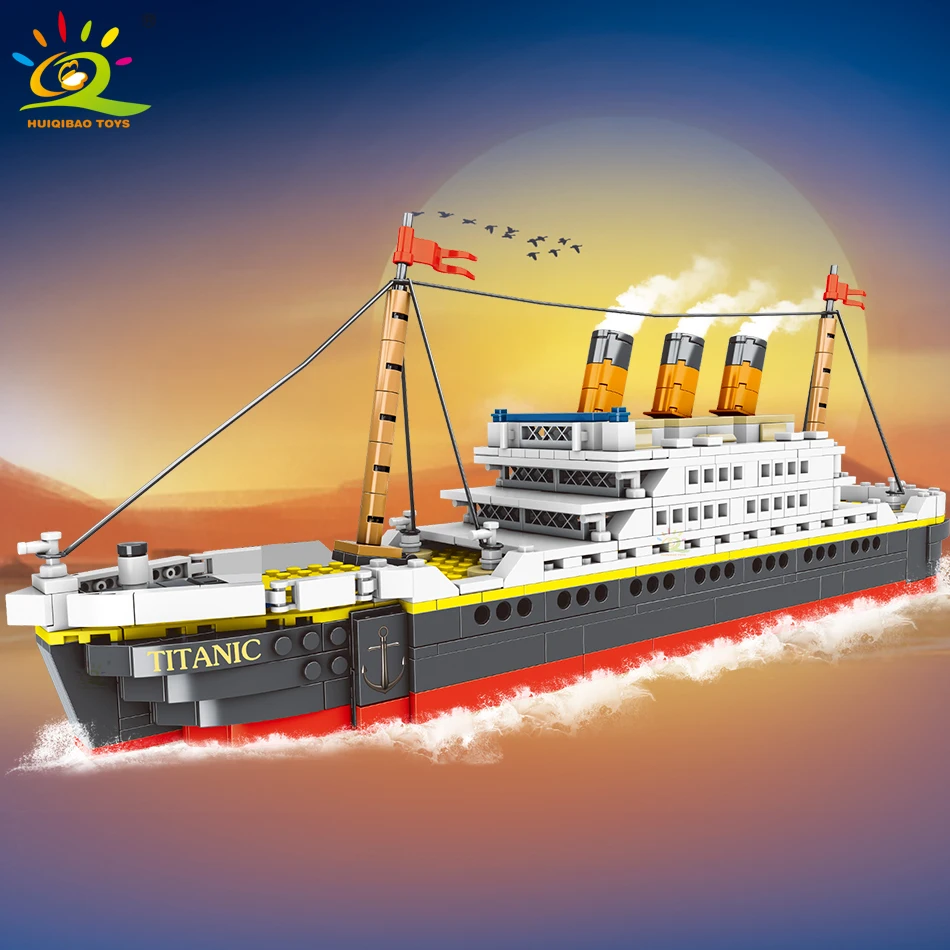 HUIQIBAO-586pcs-Titanic-Model-Cruise-Ship-Building-Blocks-MOC-Boat ...