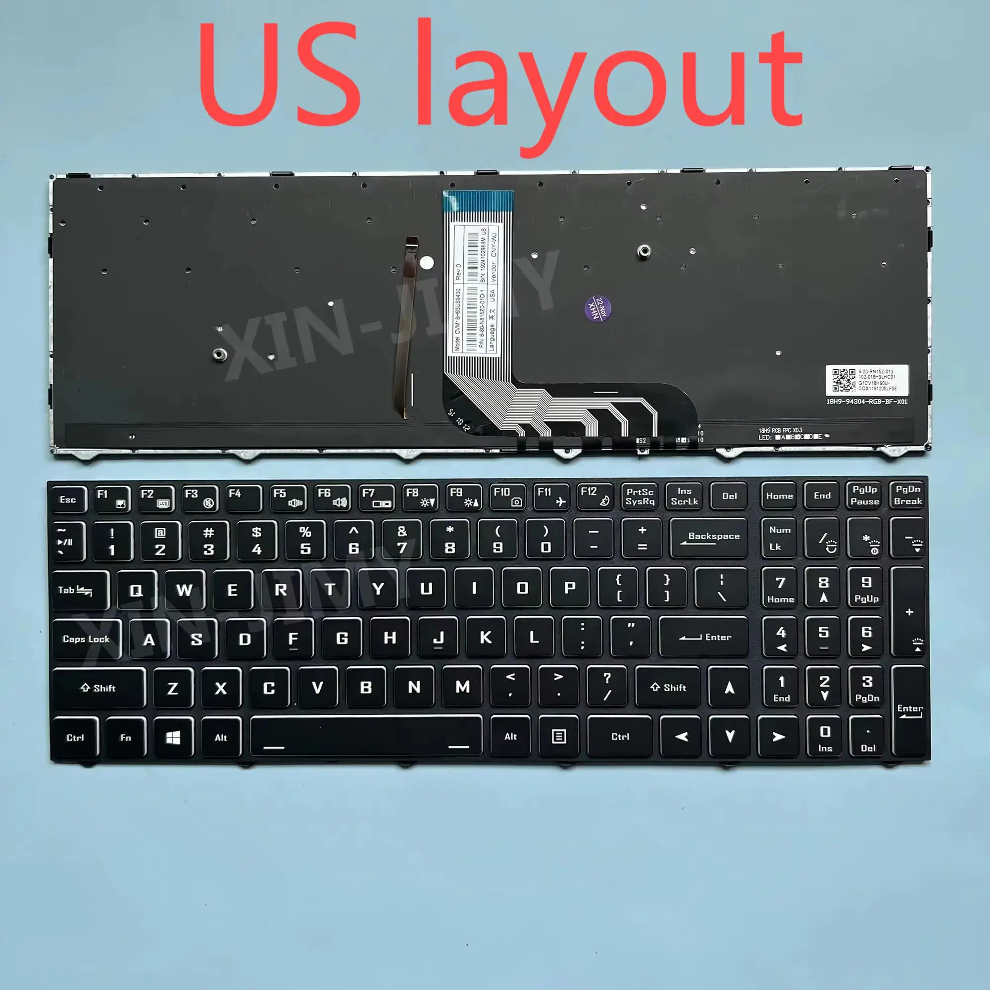 TX9 US Backlit Keyboard For Hasee GX9 GX8 TX9 CT5DK TX8 CT5DH TX7 CT5DS ...