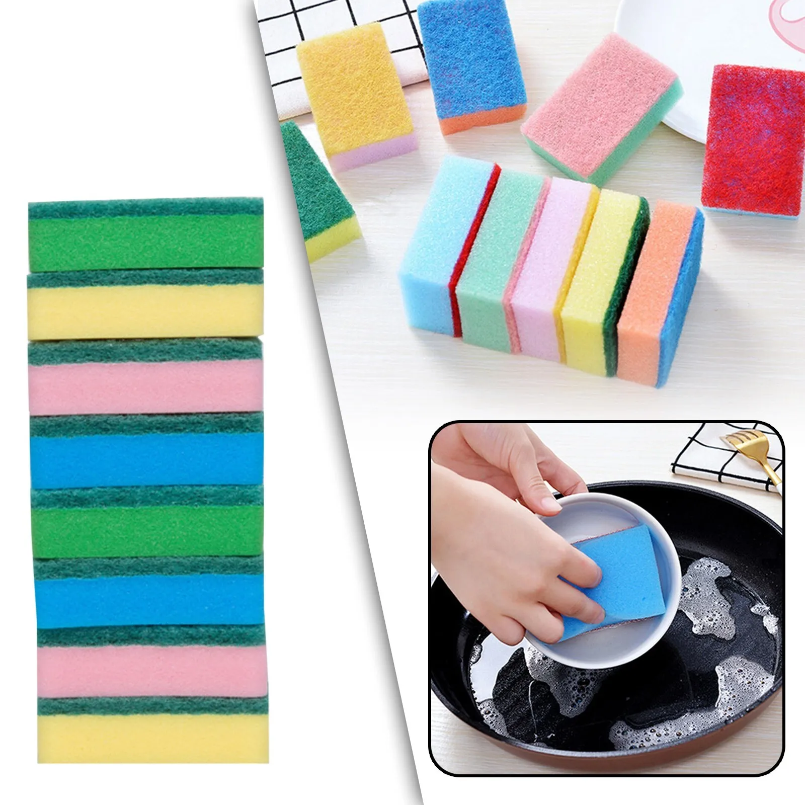 White Cotton Rags Sponge 20pc Wipe Dishwashing Clean Double sided ...