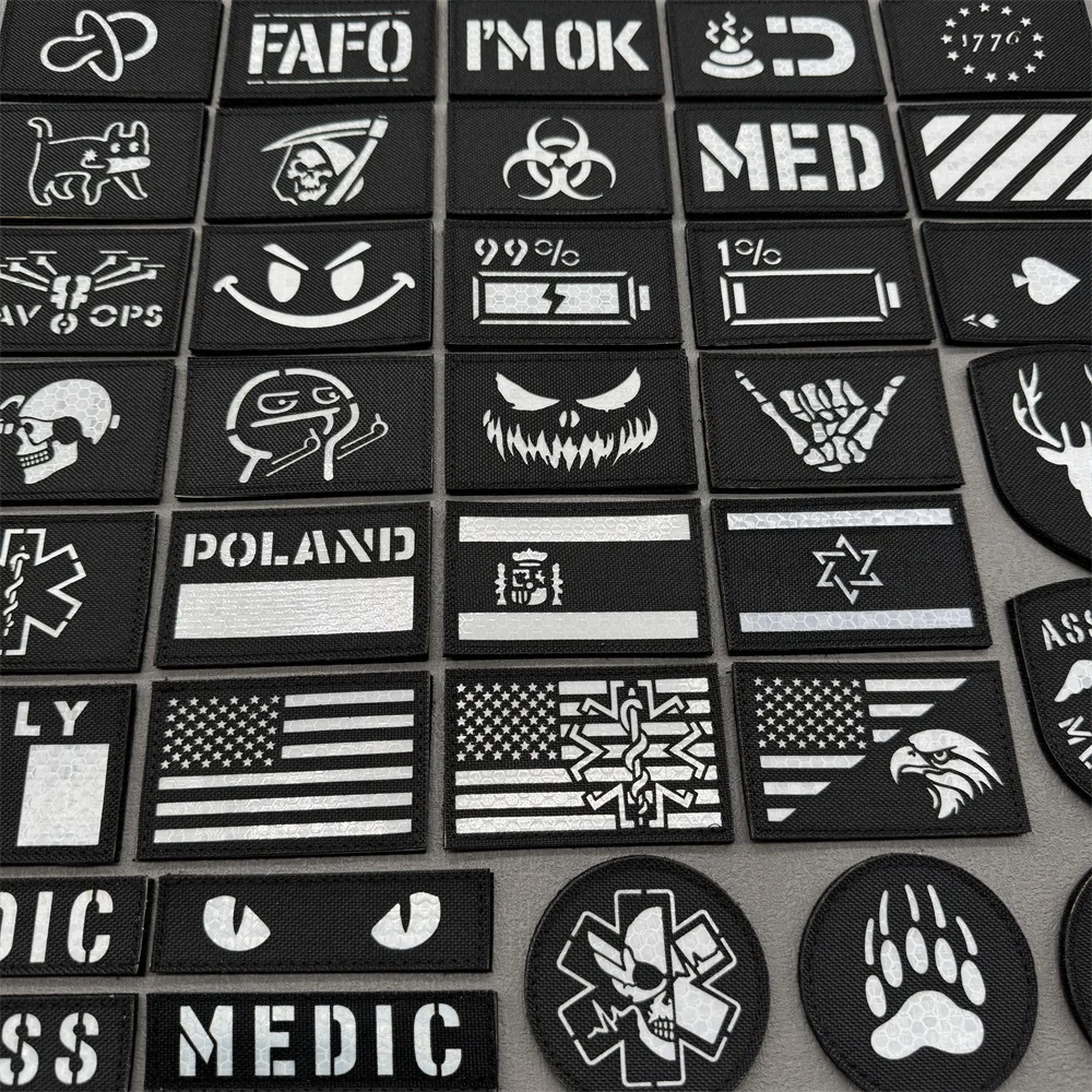 3D Tactical Patches IR Reflective Badge on Backpack Vest Clothing Laser ...