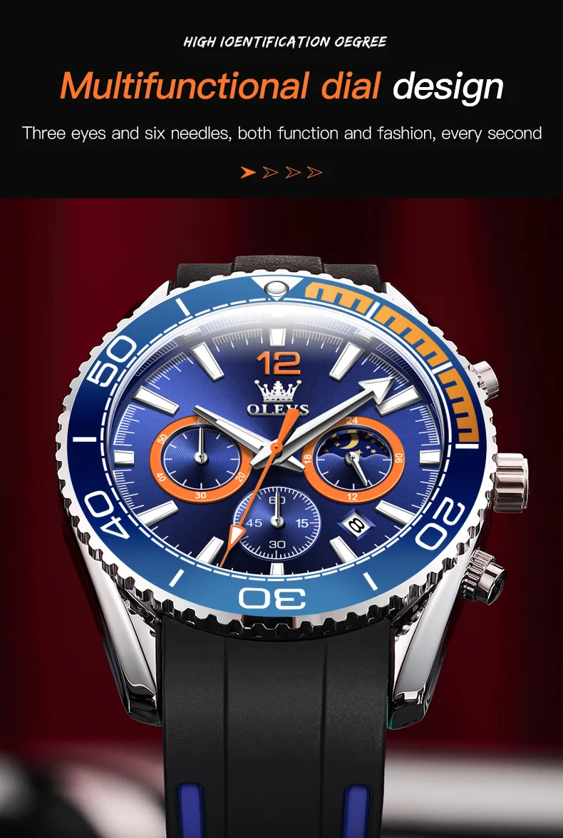 OLEVS 9916 Sports Chronograph Quartz Men’s Watches – OLEVS WATCH SHOP