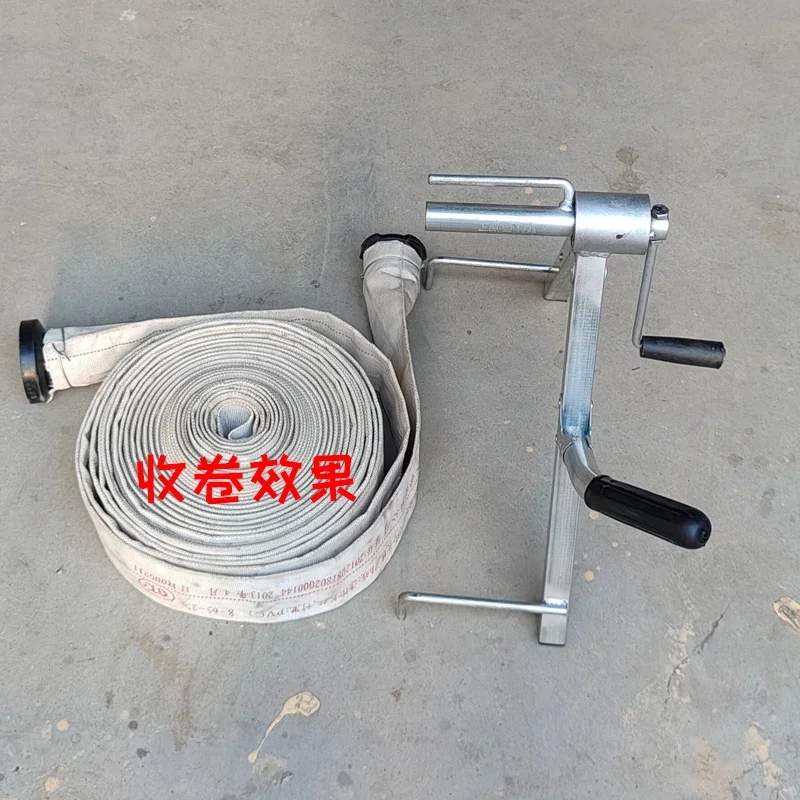 Portable Hose Reel Machine Manual Fire Hose Winder Foldable ...