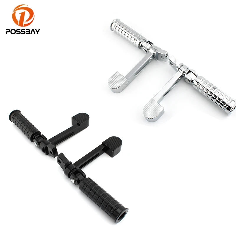 Motorcycle Foot Pegs Rear Footrests Support Kit Pedals Footpegs Black ...