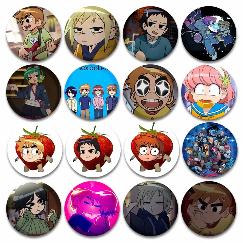 Scott Pilgrim Takes Off Button Pins Customizable Tinplate Round Brooch ...