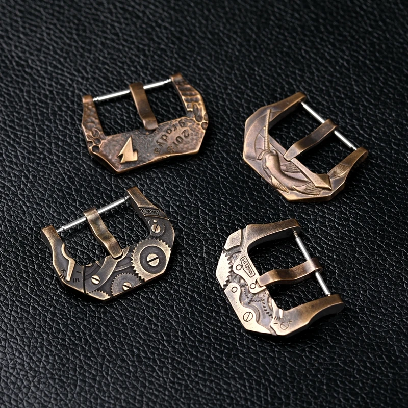 Handmade-Bronze-Buckle-Mechanical-Style-20-22-24-26MM-Bronze-Watch ...