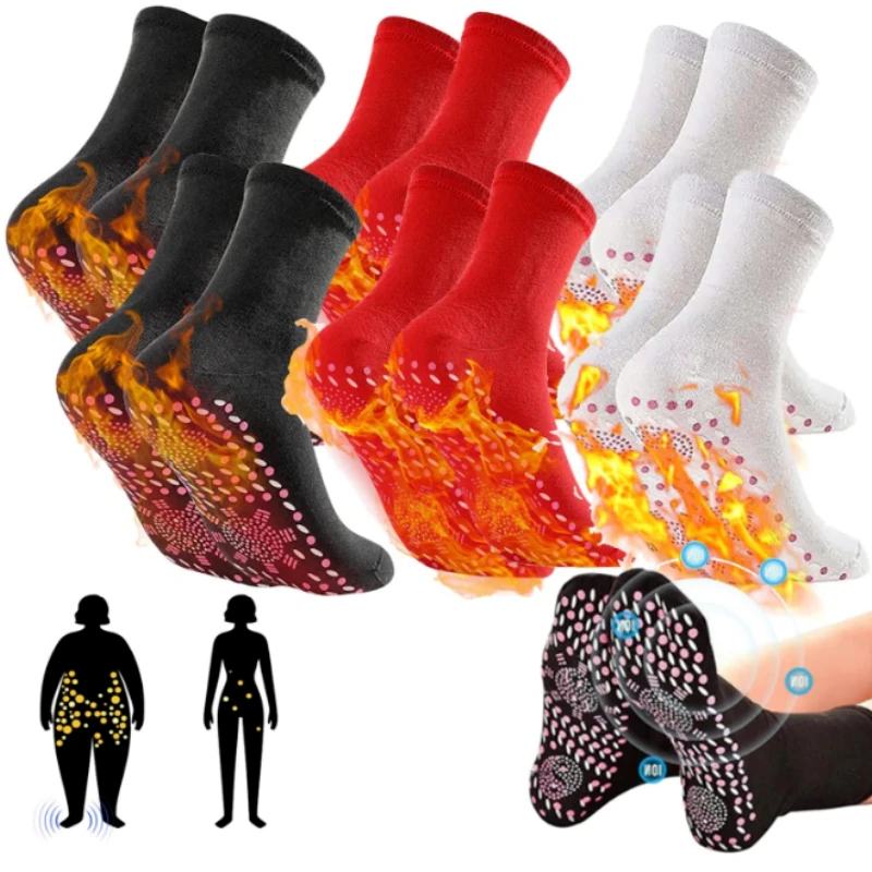 1pairs Tourmaline Slimming Health Sock Winter Warm Thermal Self-heating ...
