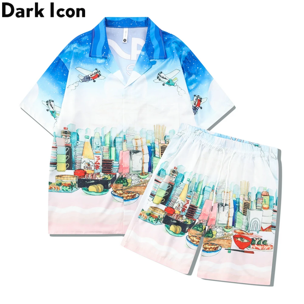 Beach Men's Set | Dark Icon Set | Shorts | Shirt - Printed Men Women ...