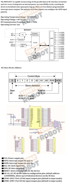 I2c Bus Extender MCP23017 I/O Expander Module - 16-Bit Port Expander ...