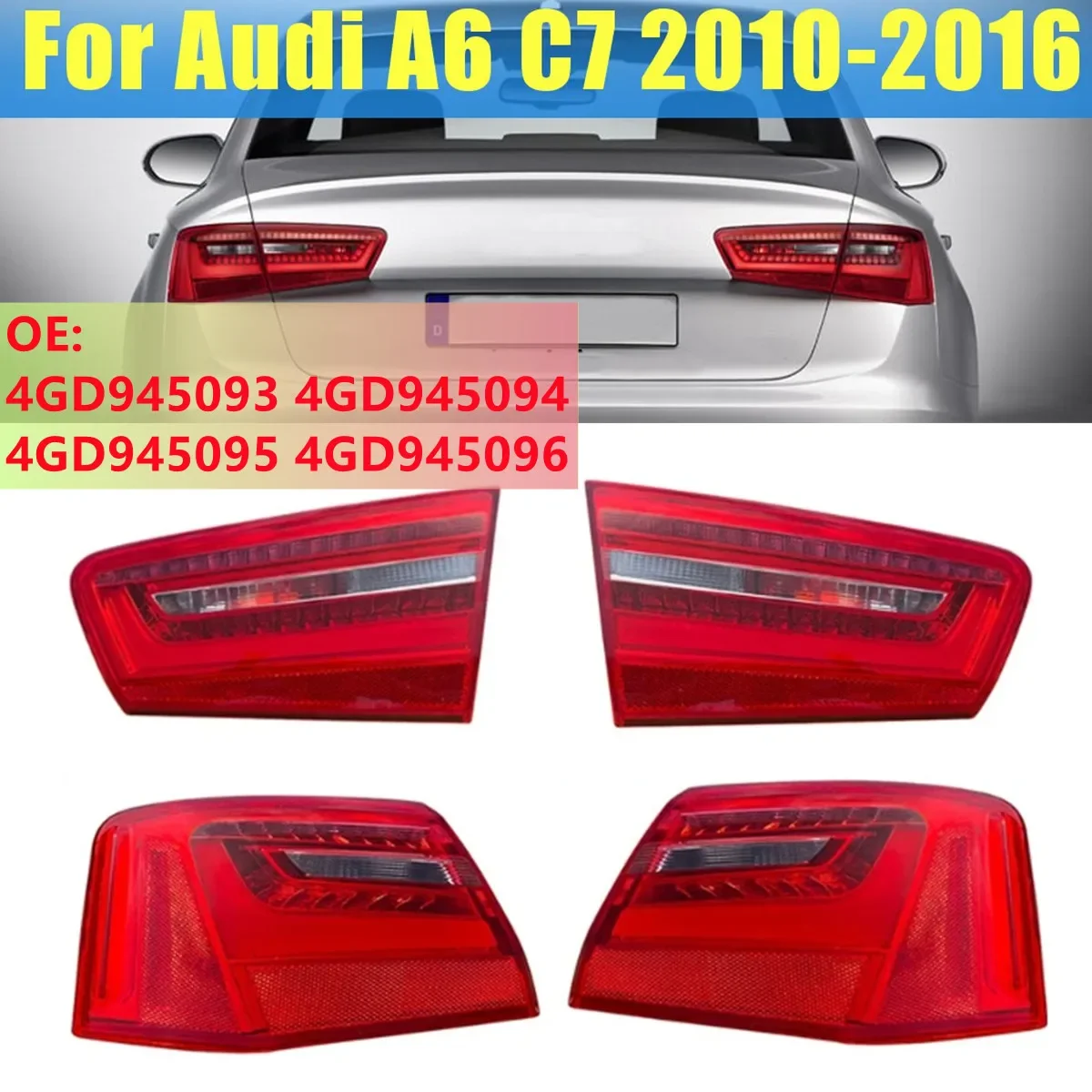 LED Rear Tail Light Reversing Light Brake Warning Signal Light For Audi ...