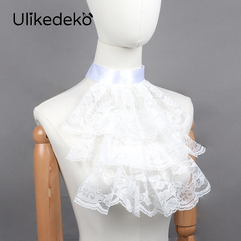 Multi-layer-Lace-Ruffled-Fake-Collars-Gothic-Punk-Victorian-Jabot ...