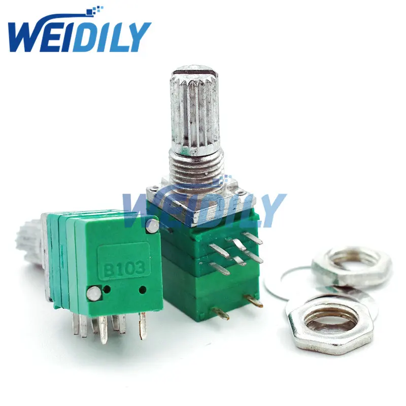 5PCS-8pin-RV097NS-Dual-Potentiometer-B10K-B103-With-Switch-Audio-Power ...