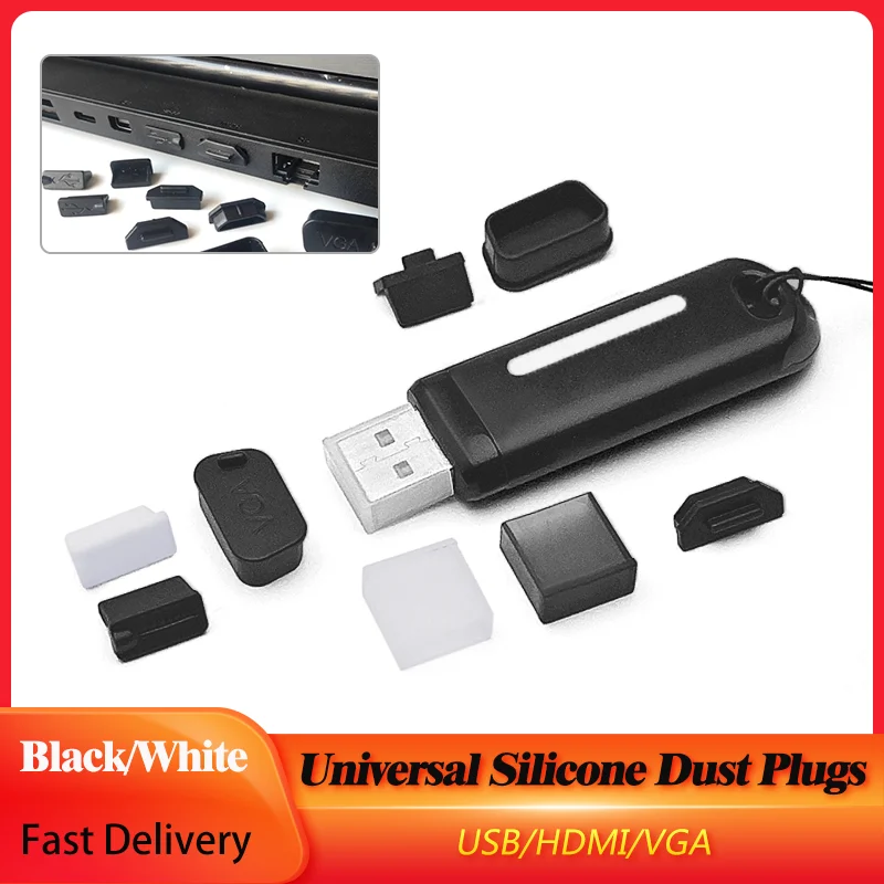 1/5/10/20/100Pcs Universal Type-C Silicone Dust Plugs USB/HDMI/VGA Port ...
