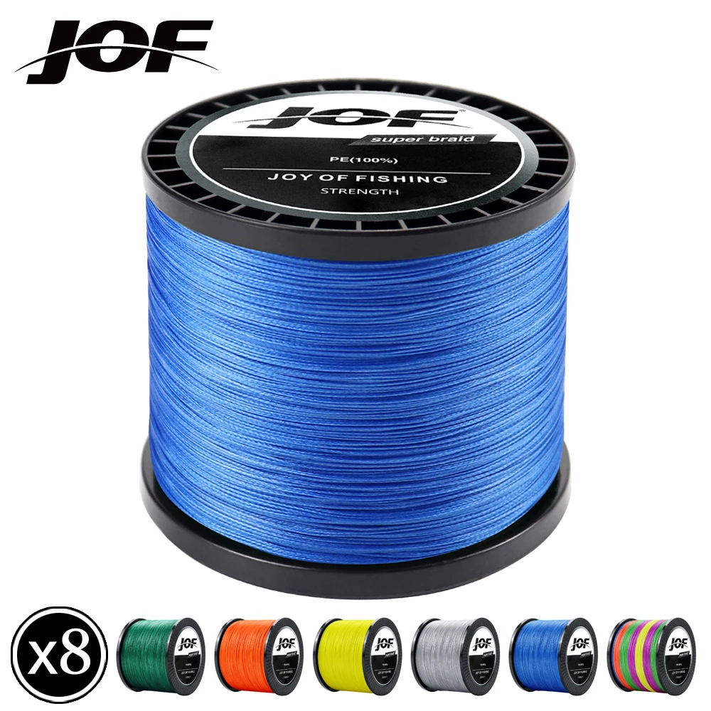 JOF 1000M 500M 300M 100M 8 Strands PE Braided Wire Fishing Line 20LB ...