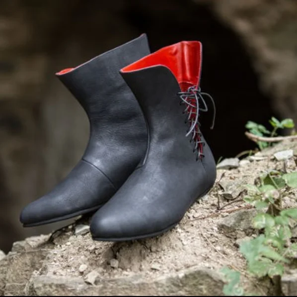 Men-s-Medieval-Leather-Shoe-Middle-Ages-Ankle-Boots-Victorian ...