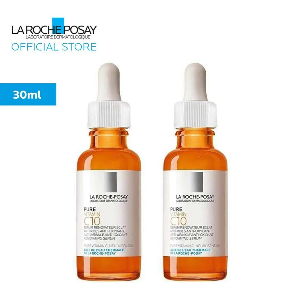 La Roche Posay 순수 비타민 C 페이셜 세럼, 살리실산 안티에이징 에센스, 주름 방지, 부드러운 피부 브라이트닝 ...