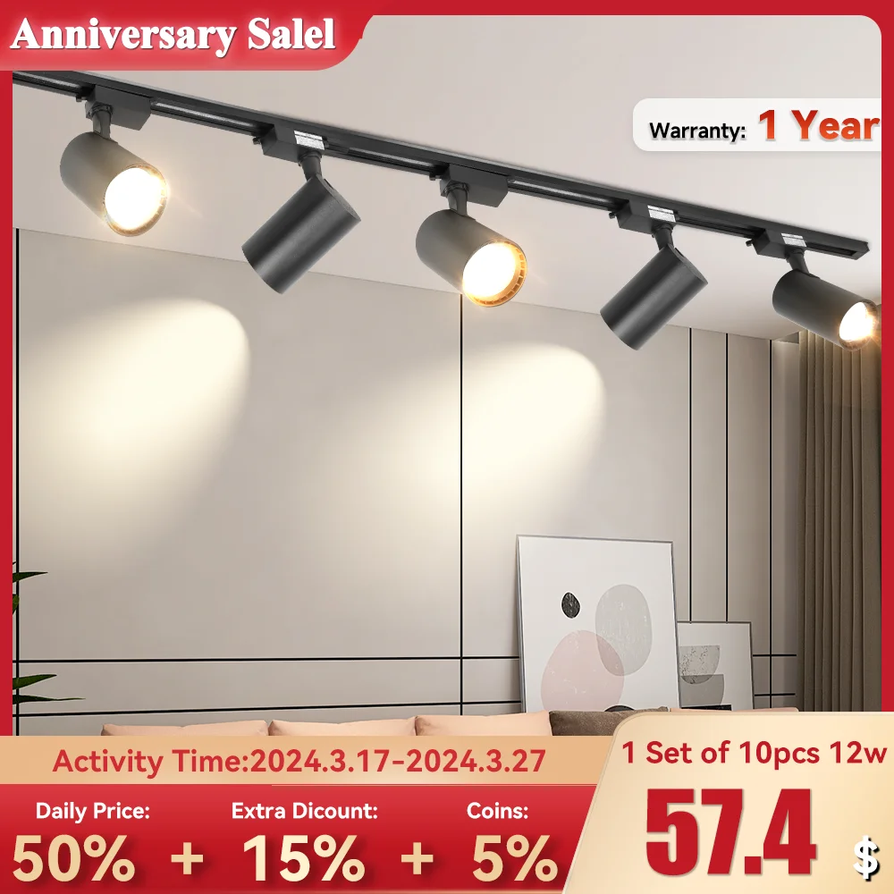 Full-Set-Rail-Lighting-Tracks-Light-COB-Track-Light-12W-20W-30W-40W ...