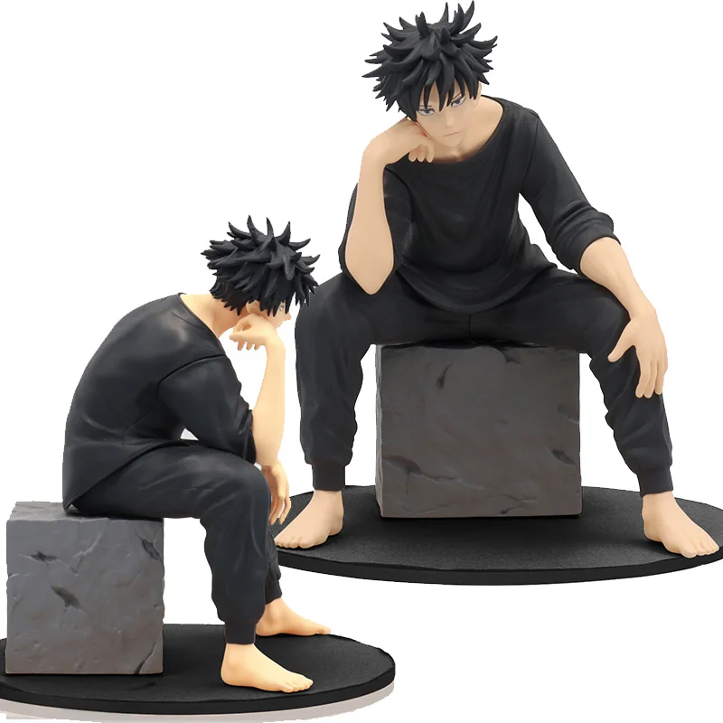 Genuine 13cm Figure Anime Jujutsu Kaisen Fushiguro Megumi Sitting Stone ...