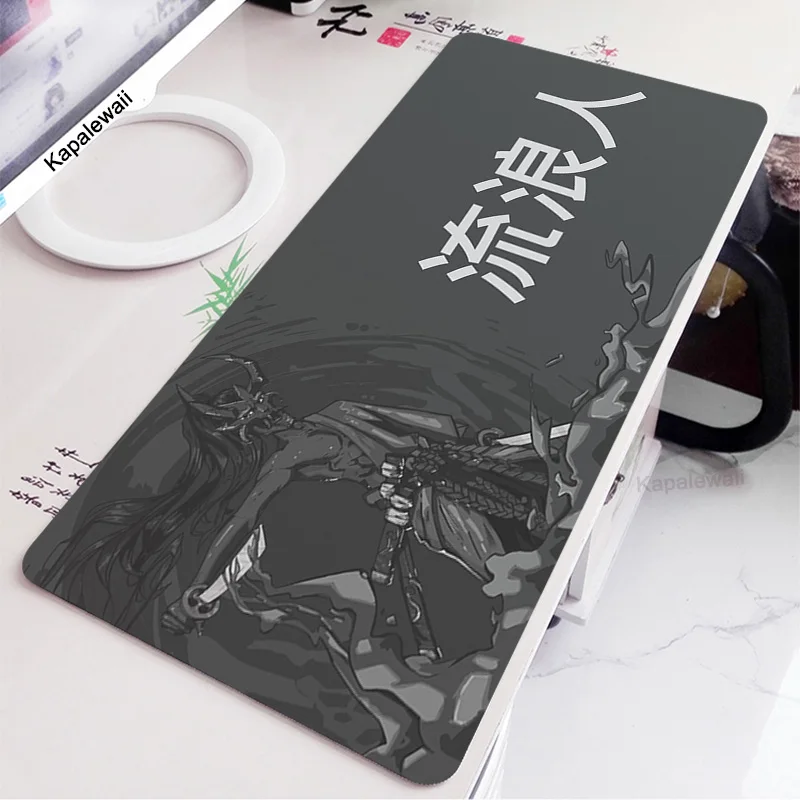 Japanese-ronin-Black-Mousepad-Xxl-Mouse-Pad-Art-Deskmat-90x40-Office ...