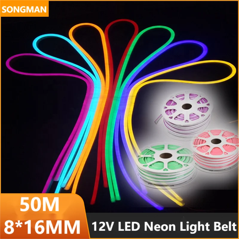 50M Large Roll LED Neon Lamp With 12V 8 * 16MM 2835 Low-Voltage High ...