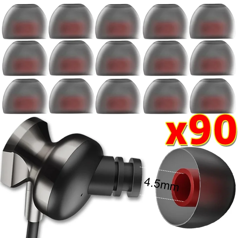 Soft Silicone Ear Cap Eartips Earphone Accessories for Universal 4.5mm ...