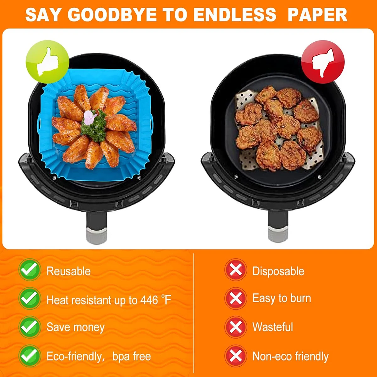 Reusable Silicone Air Fryer Liners – Chef Choice Depot