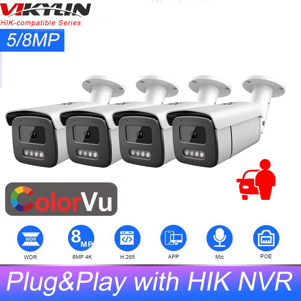 Hikvision-Compatible-5MP-8MP-ColorVu-Bullet-IP-Camera-Built-in-Mic ...