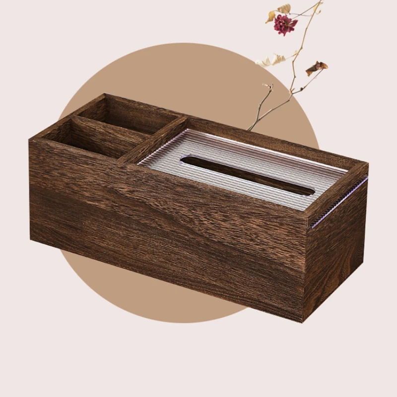 Solid-Wood-tissue-box-with-Multiple-Compartments-and-Removable-Dividers ...