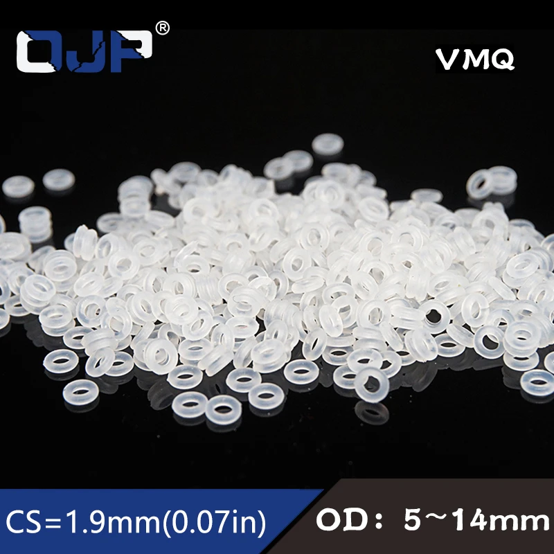 10PCS/lot Ring Silicone Oring 1.9mm Thickness OD5/5.5/6/6.5/7/7.5/8/8.5 ...