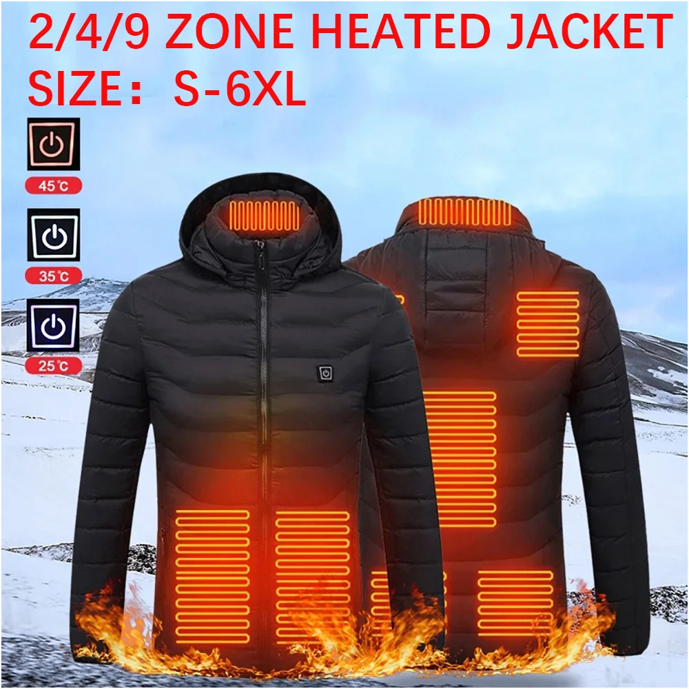 Unisex Heated Jacket Heating Coat Electric Thermal Coat Heated Vest ...