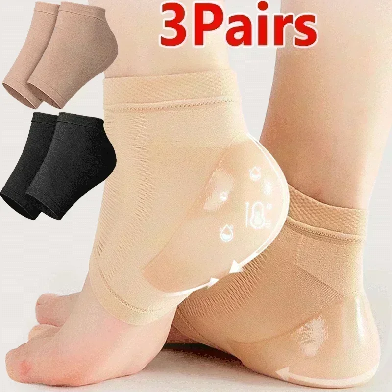 Silicone Heel Socks Anti-Crack Elastic Cloth for Feet Pain Relief Pads ...