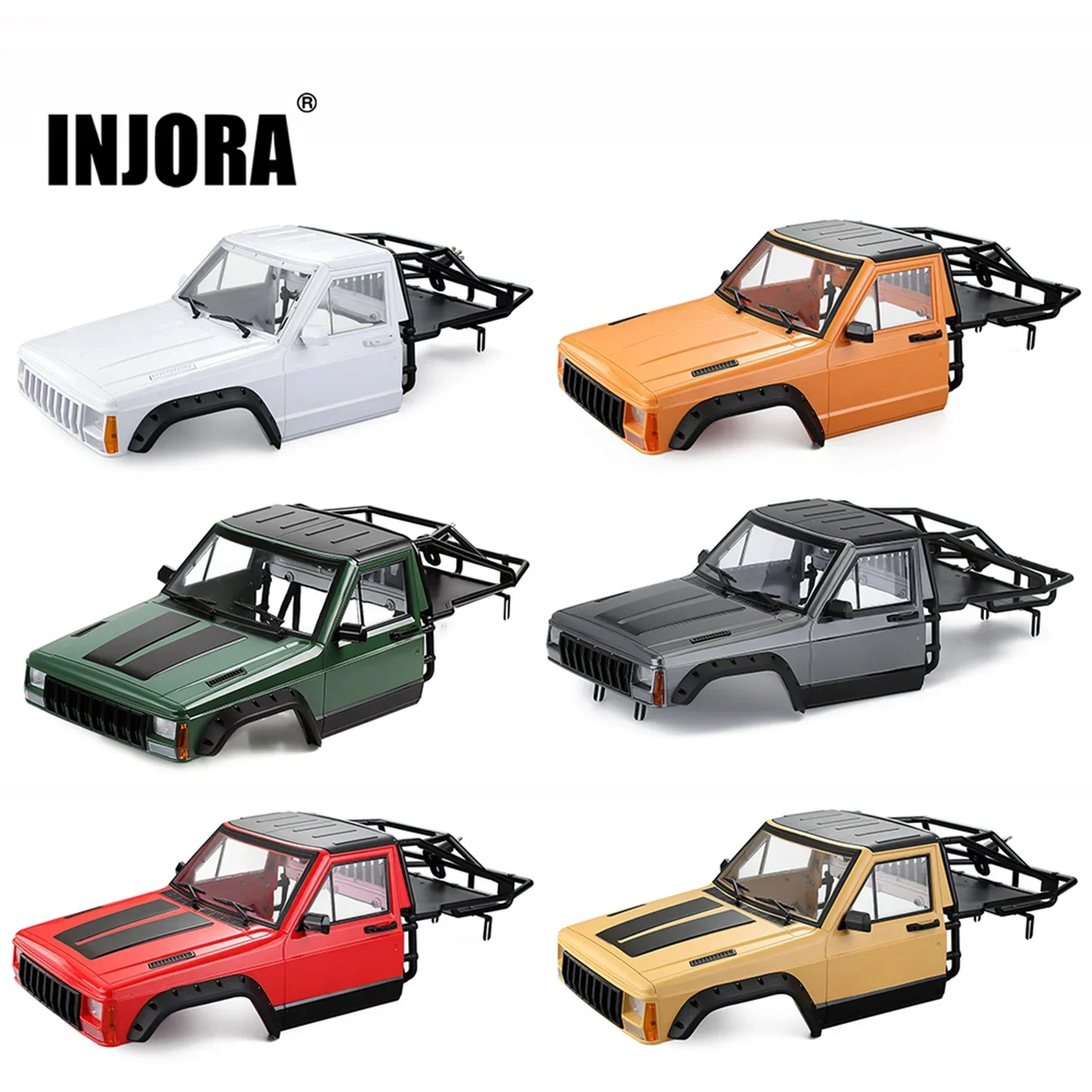 INJORA-RC-Car-Cherokee-Body-Cab-Back-Half-Cage-for-1-10-RC-Crawler-TRX4 ...