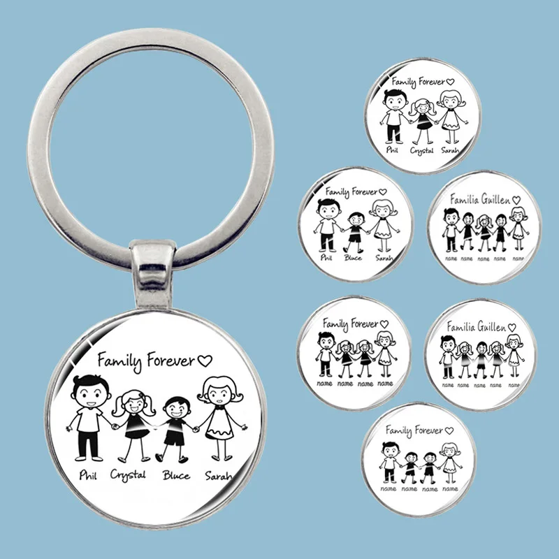 Cute-Family-Keychain-Forever-Family-Beautiful-Family-Key-Pendant ...
