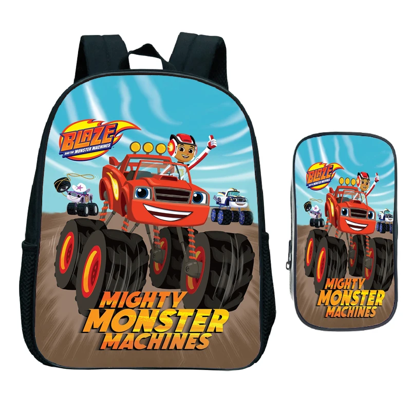 2pcs-Blaze-and-the-Monster-Machines-Backpack-Cartoon-Blaze-Car-Children ...