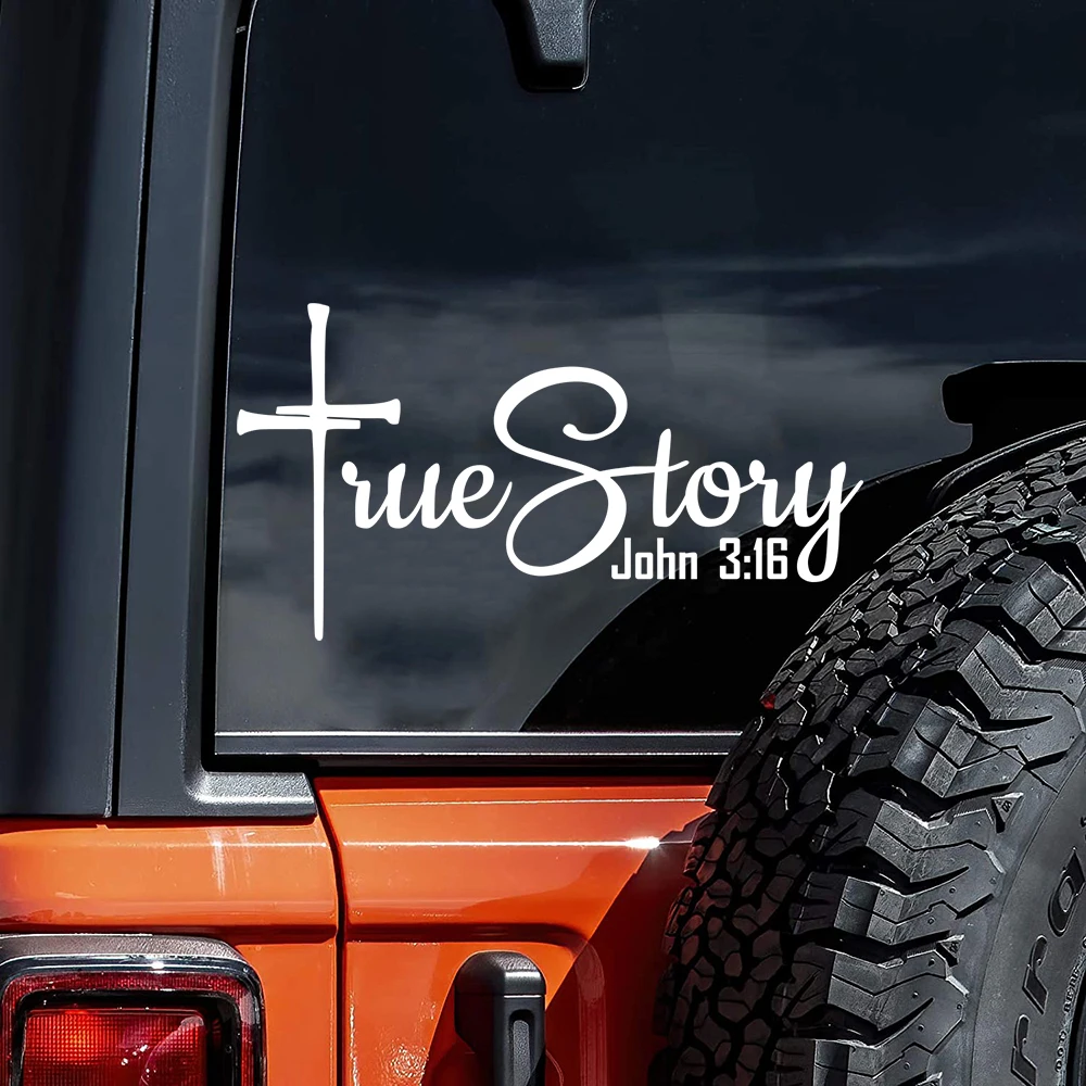 True Story John 3:16 Car Sticker Decal Jesus Cross Christian Spiritual ...