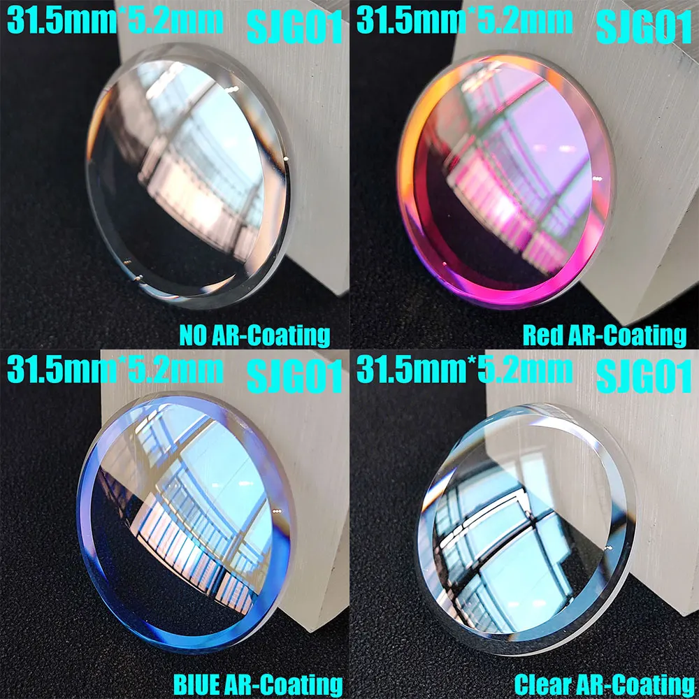 31.5x5.2x2.9mm sapphire Glass large chamfer blue/red AR coating watch ...