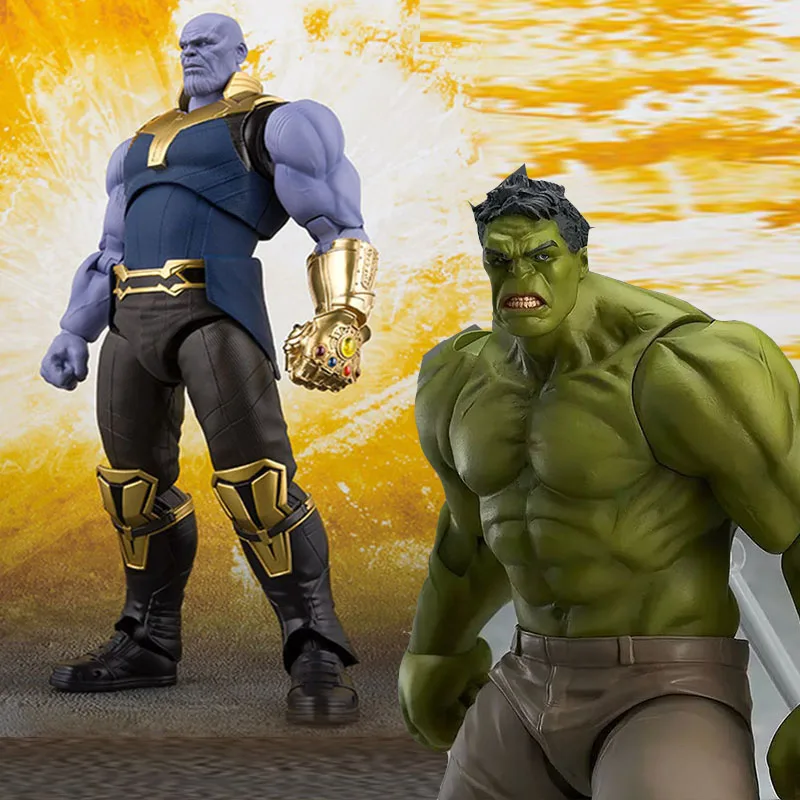New Marvel Shfiguarts Figma 271 Hulk Thanos Action Figure Avengers ...