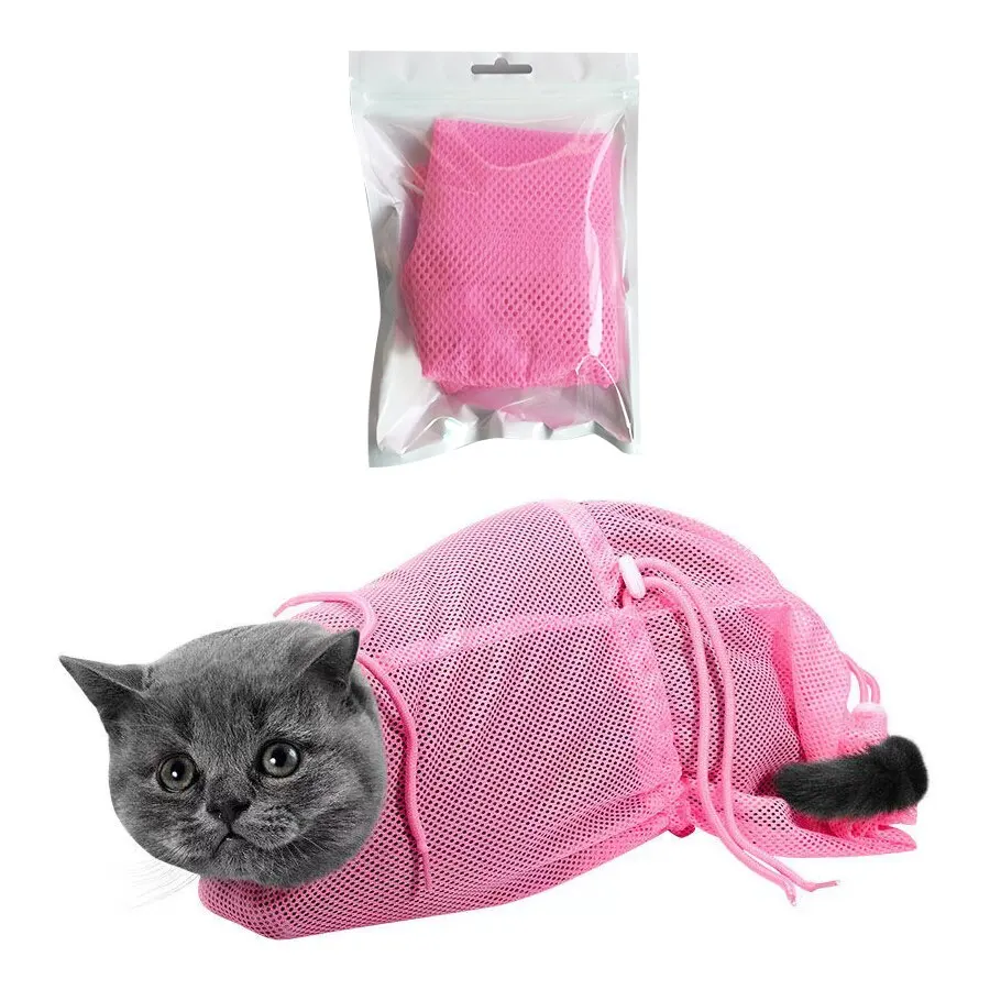 Cat-Grooming-Bag-Shower-Mesh-Bag-Adjustable-Multifunctional-Breathable ...