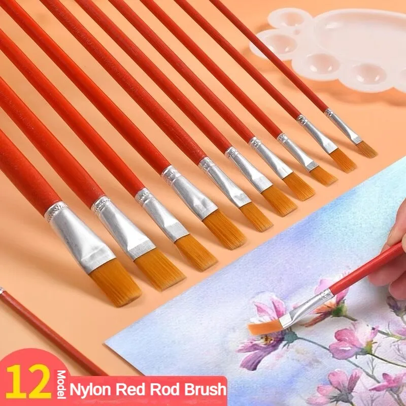 12-PCS-Set-Watercolor-Nylon-Paint-Brush-Set-Oil-Brush-Painting-Pen ...