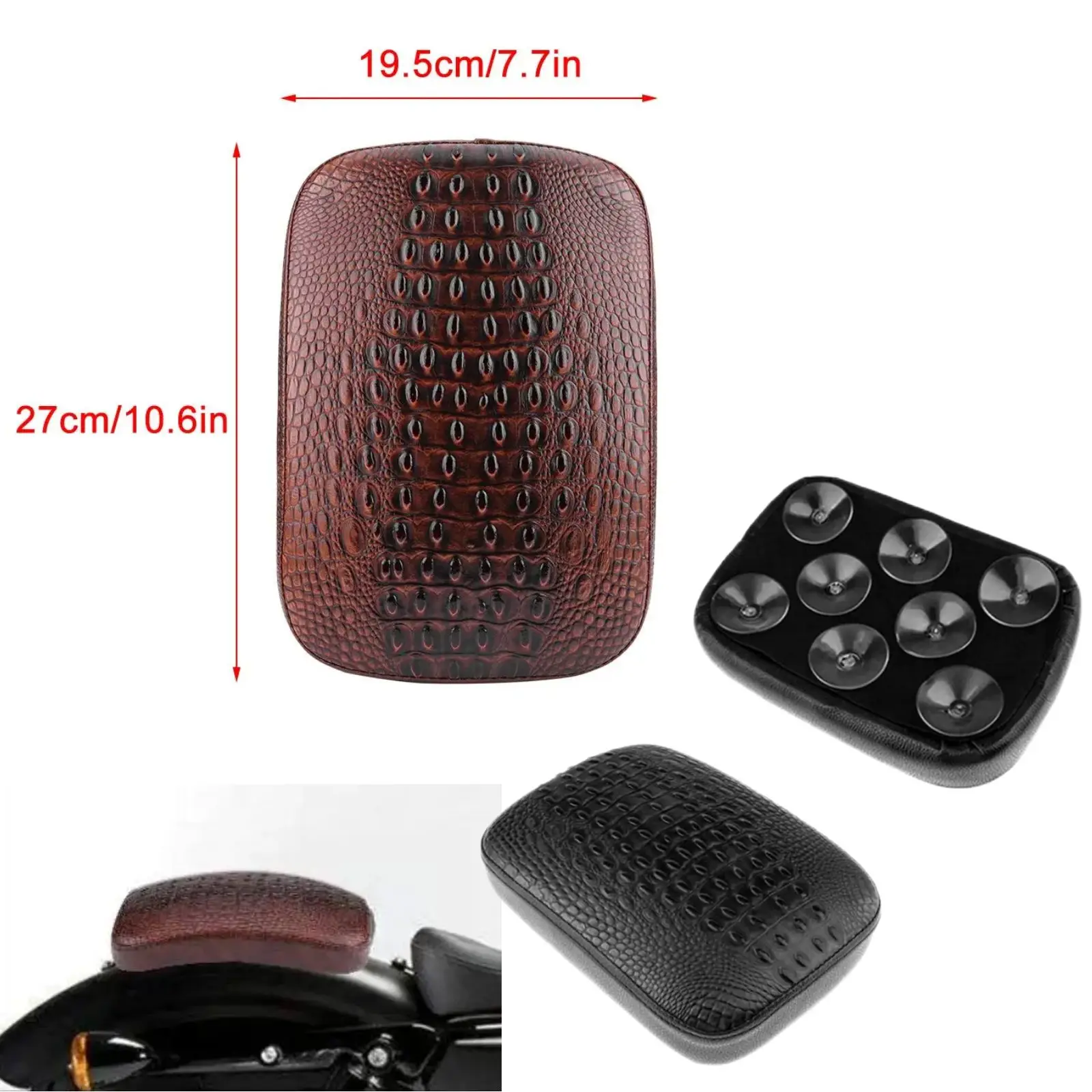 8Suction-Cups-Motorcycle-Rear-Passenger-Pillion-Pad-Rectangular-Pillion ...