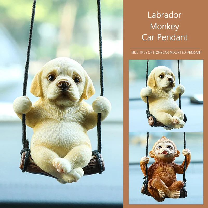 Wholesale-Resin-Cute-Labrador-Dog-Car-Accessories-Swinging-Monkey ...