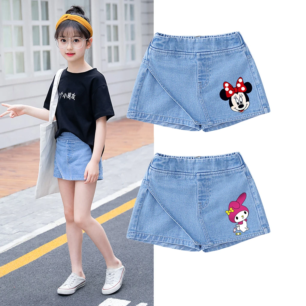 Pantalones vaqueros cortos con cintura elástica para niña de 3 a 12 ...